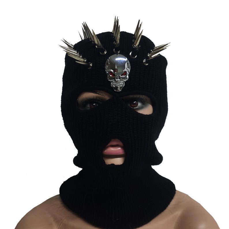 Skull Spiked Crochet Ski Mask Balaclava Beanie Knitting Masks - Etsy
