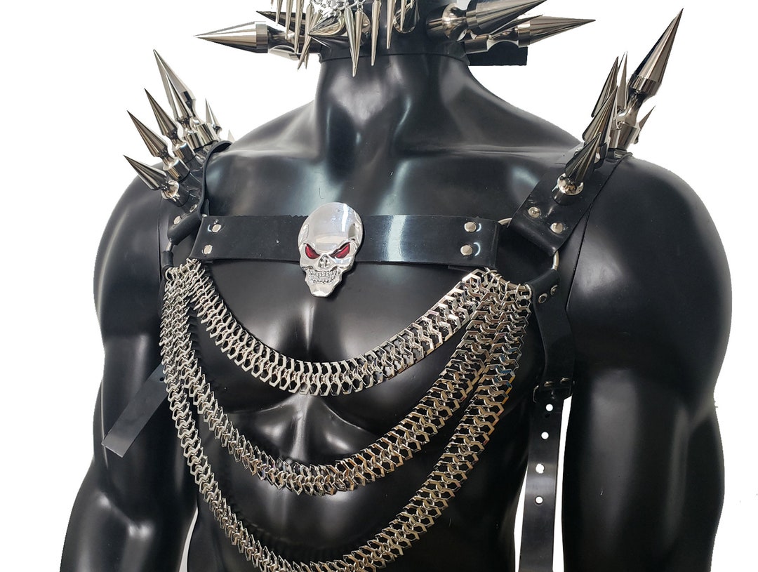 Huge Spiked Heavy Rubber Chest Harness,gay LGBT Pride Harness, Gay ...