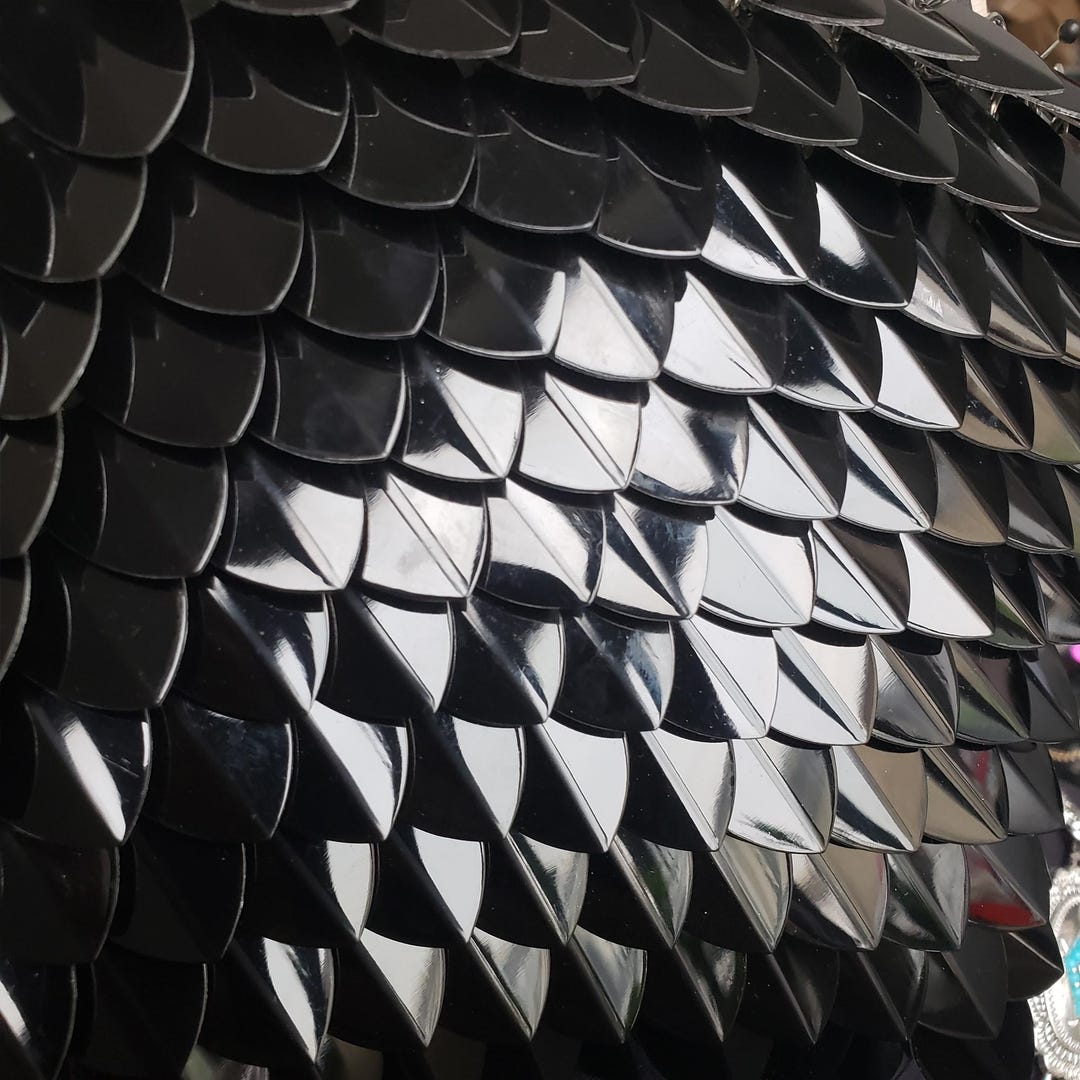500 Black Aluminum Dragon Scales: 3D Scalemail for Cosplay - Etsy