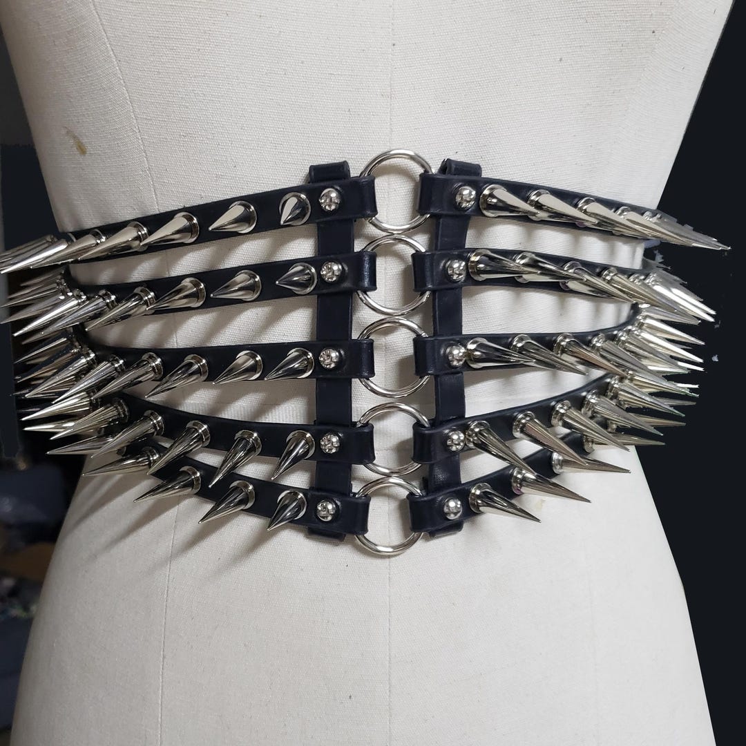 Spiked Cage Wide Waist Belt ,goth Waist Cincher,women Halloween Costume ...