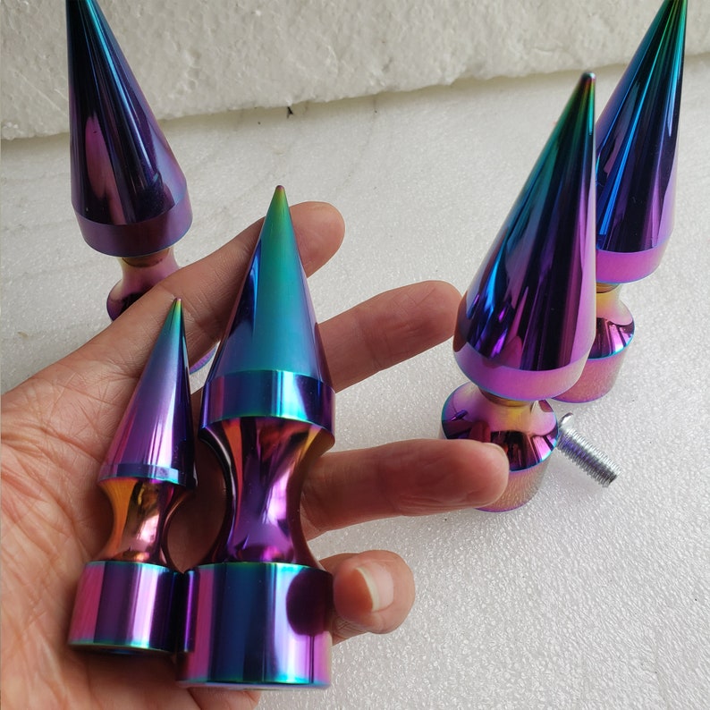 4 Rainbow Aluminum Tree Spike Studs: Screwback DIY Accessory - Etsy