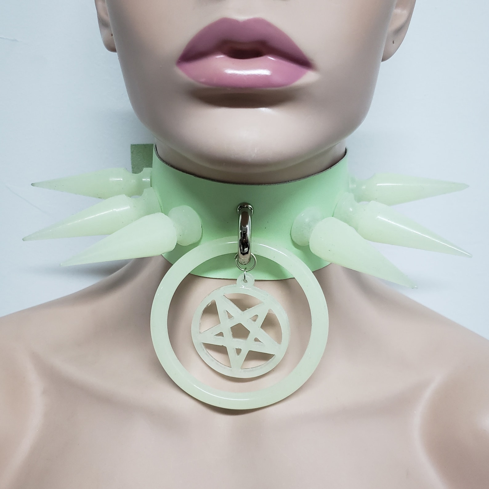 Handmade Extreme Spike Red PVC Choker Collar ,gothic, Punk ,alternative ...