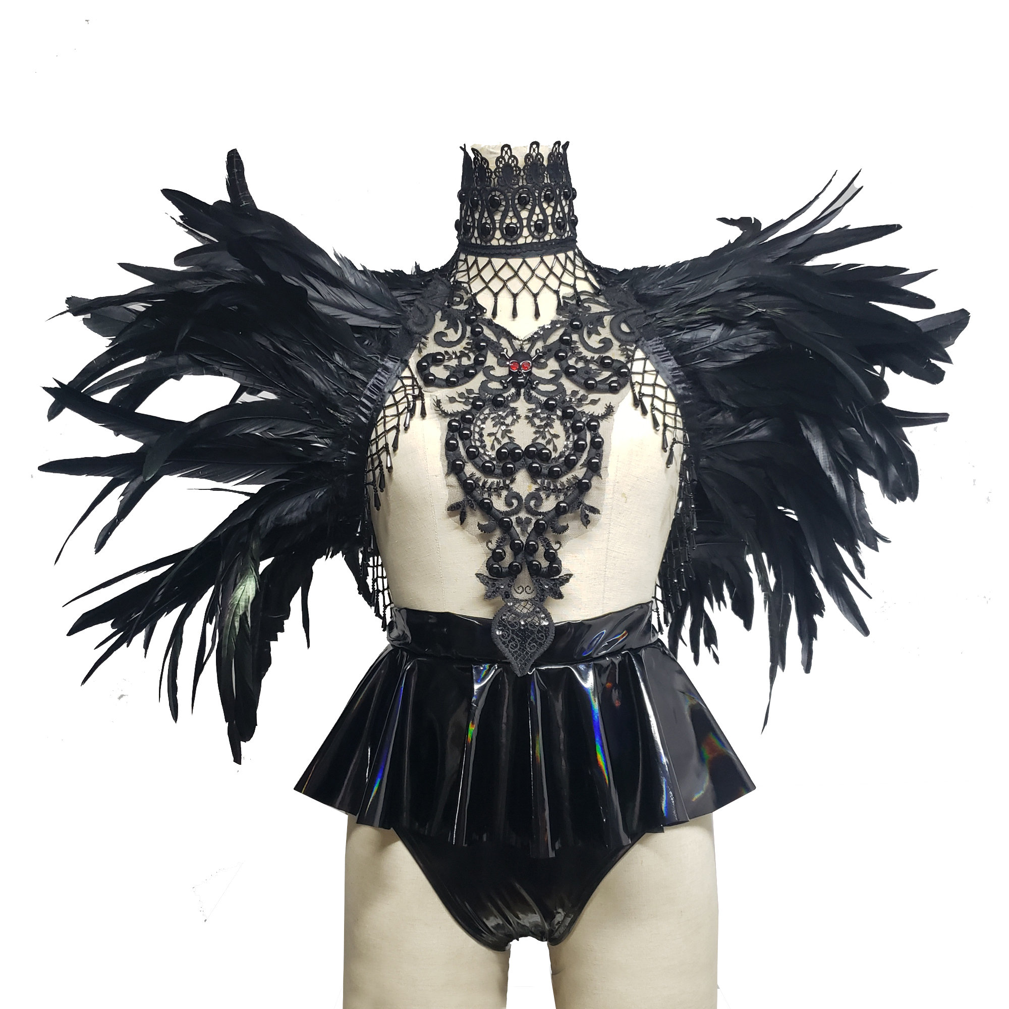 Gothic Feather Cape Festival Feather Capelet Festival - Etsy