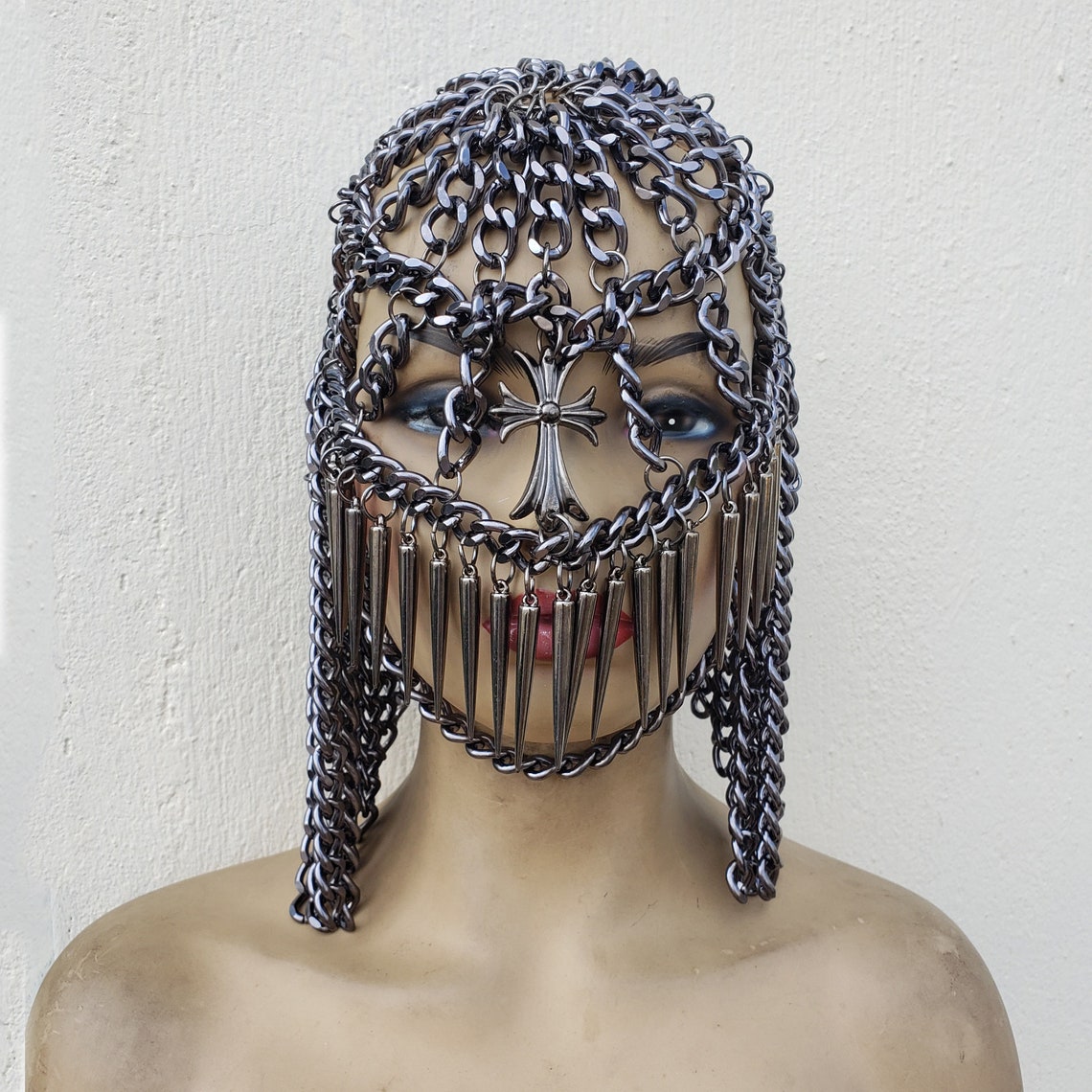 Black Chain Head Dress Chain HeadpieceMetal Head Chain | Etsy