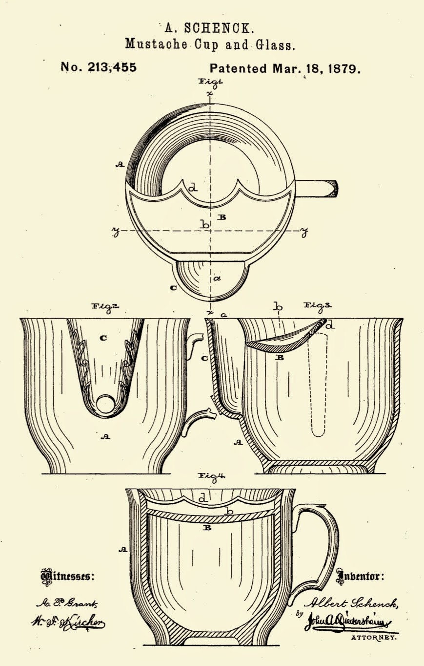Mustache Coffee Cup, Mustache Guard Teacup, Gentleman's Cup Facial Hair ...