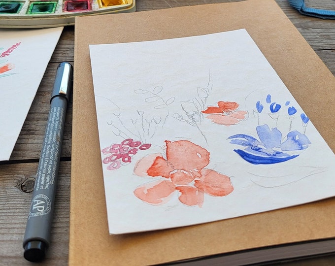 Handmade Watercolor Card Flowers - Etsy