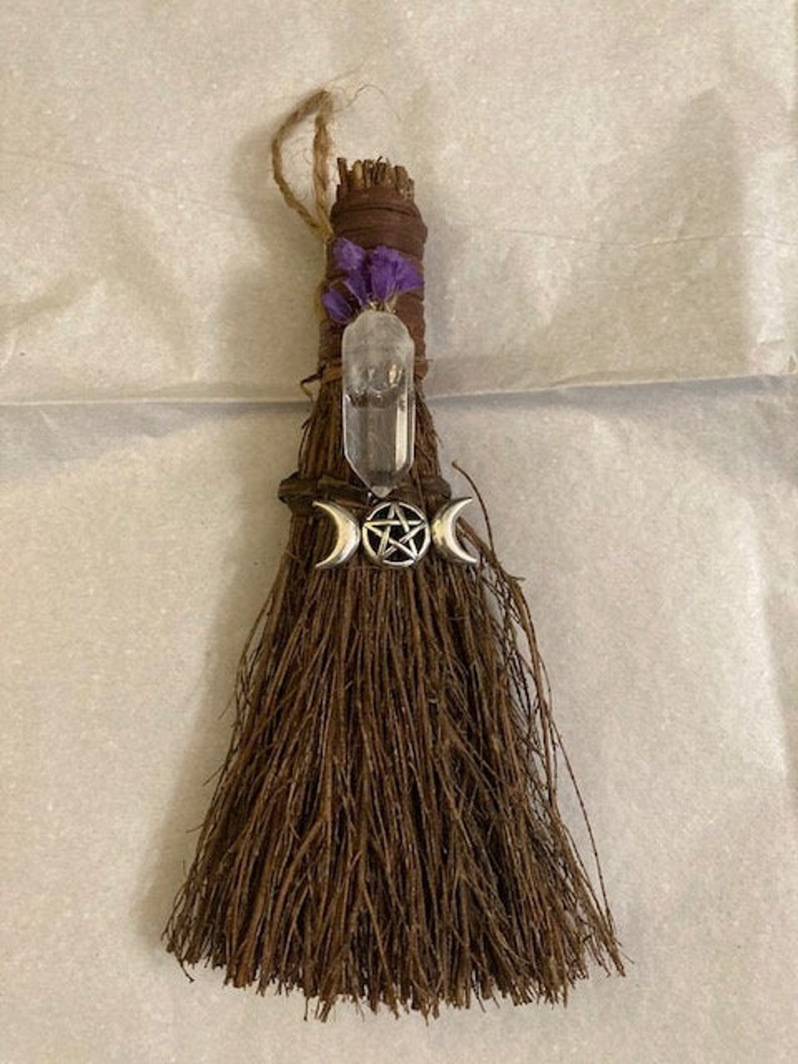 Hanging Triple Moon Goddess Witchcraft Broom Cinnamon Scented | Etsy