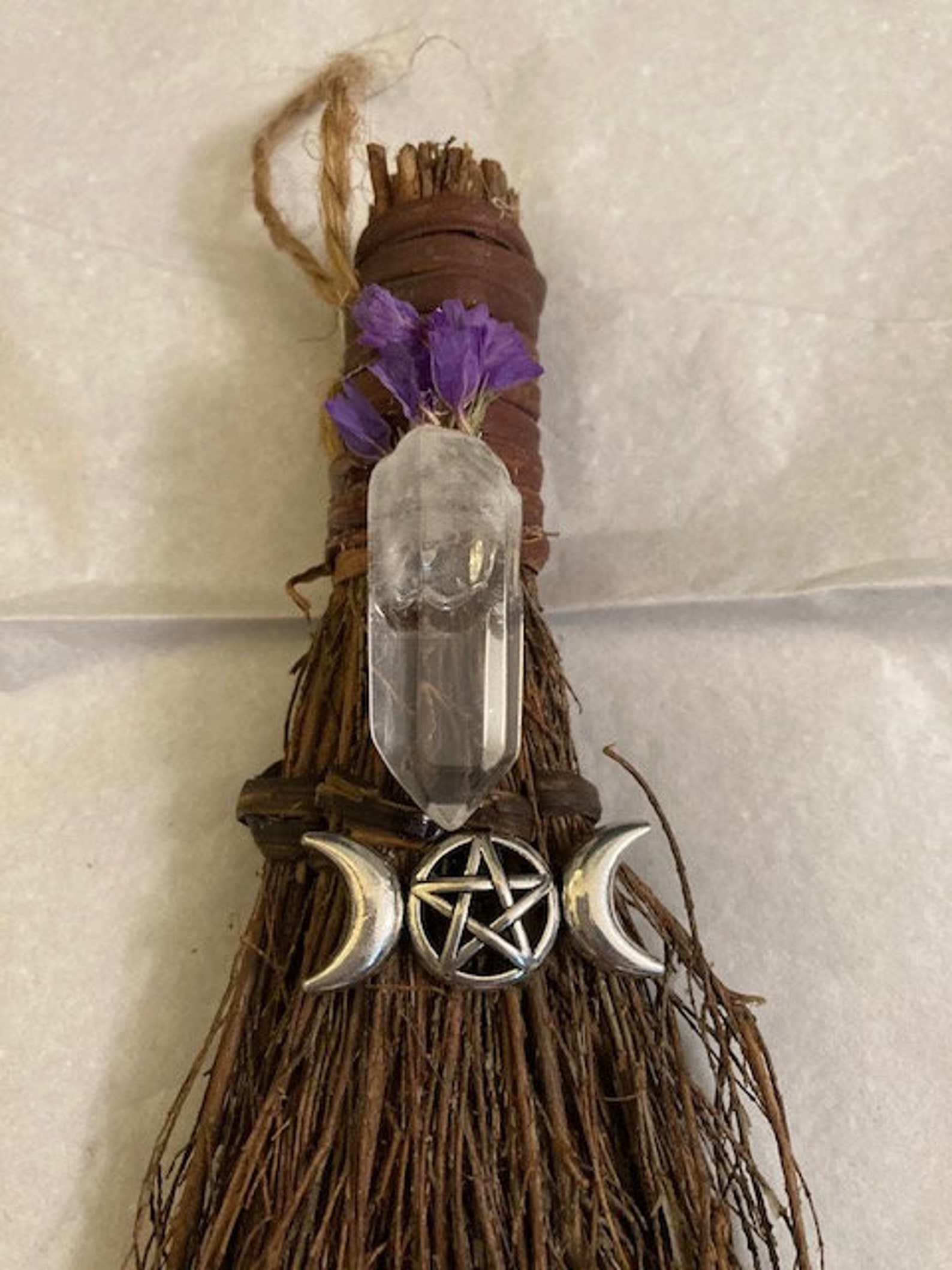 Hanging Triple Moon Goddess Witchcraft Broom Cinnamon Scented | Etsy