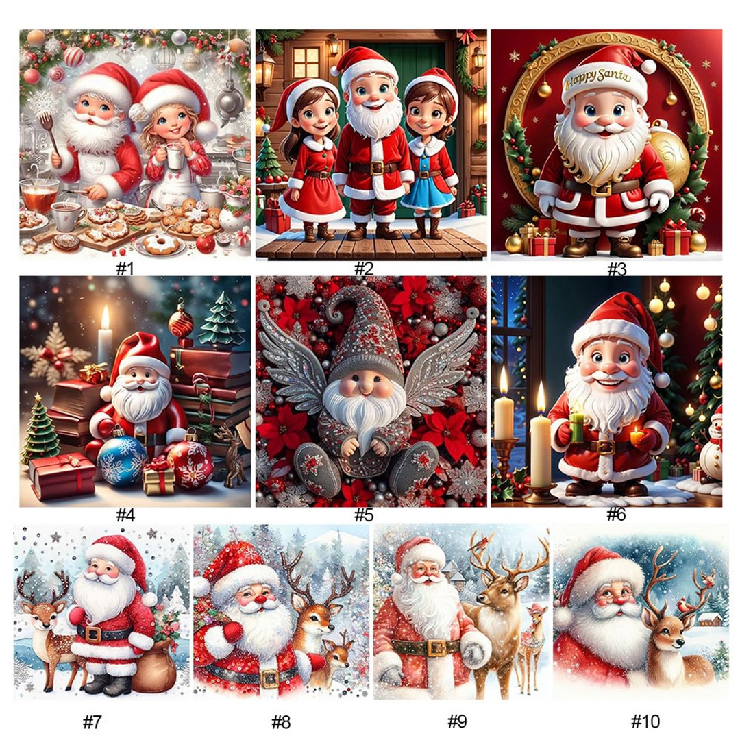 5D DIY Santa Diamond Painting Full Diamond Mosaic Art Embroidery Cross ...