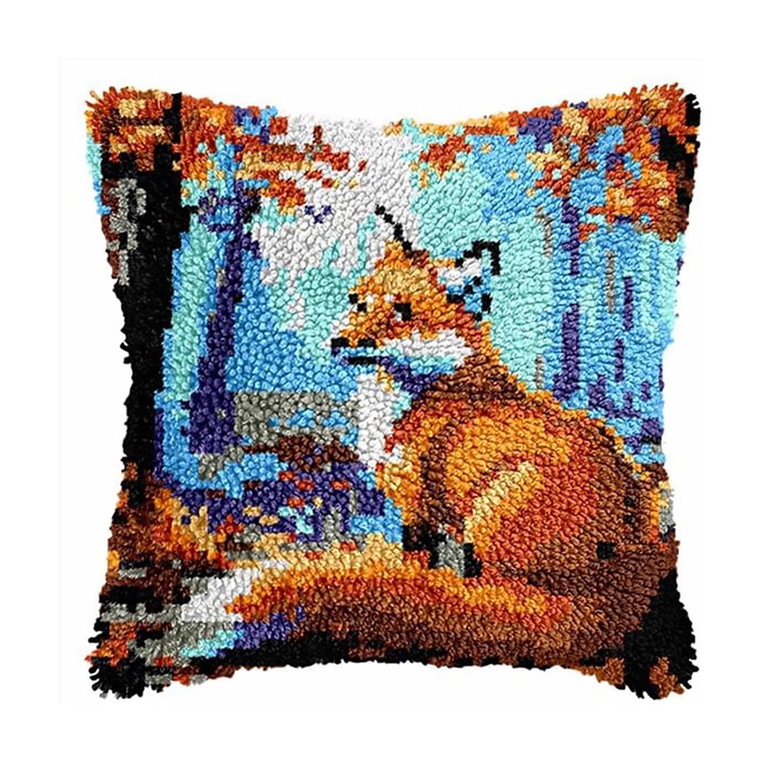 DIY Latch Hook Pillow Kit: Jungle Fox Design - Etsy
