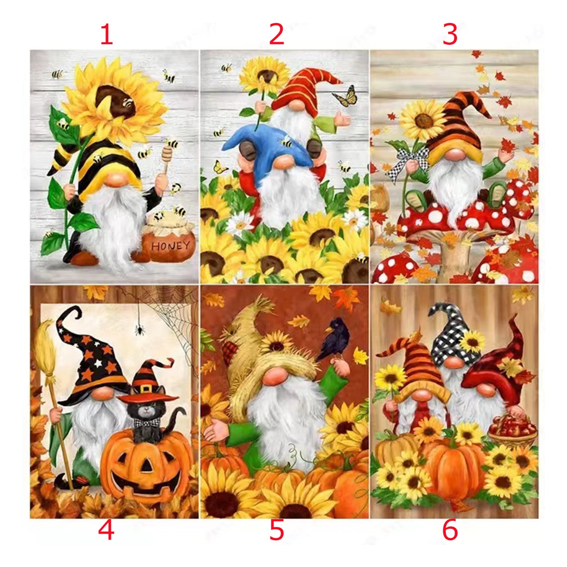 Diamond Painting Fall Gnomes 5D DIY Diamond Mosaic Sunflower - Etsy