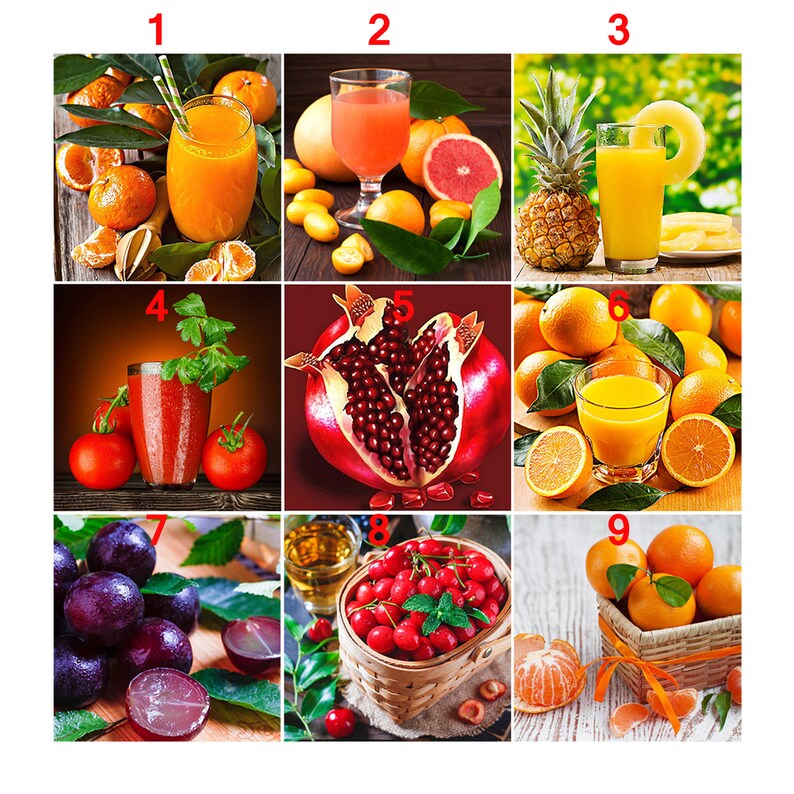 5D DIY Diamond Painting Fruit Juice Embroidery Diamond Mosaic - Etsy