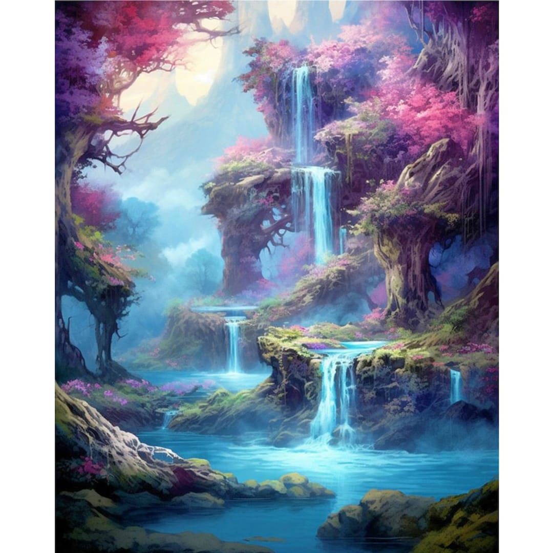 Waterfall Diamond Painting Kit: Full Drill Mosaic Embroidery - Etsy