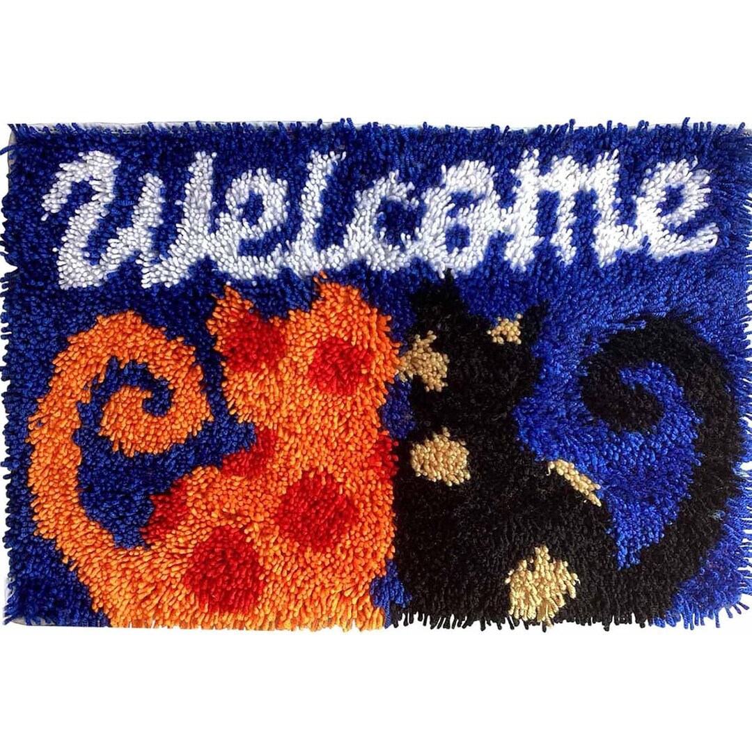 Welcome Cats Latch Hook Kit: DIY Feline Doormat (52x38cm) - Etsy