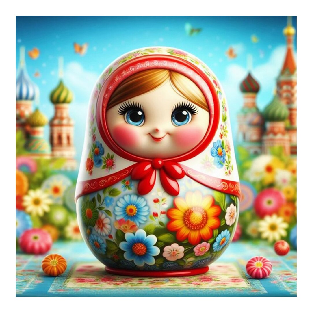 5D DIY Diamond Painting Kitrussian Nesting Doll Art Mosaic Embroidery ...