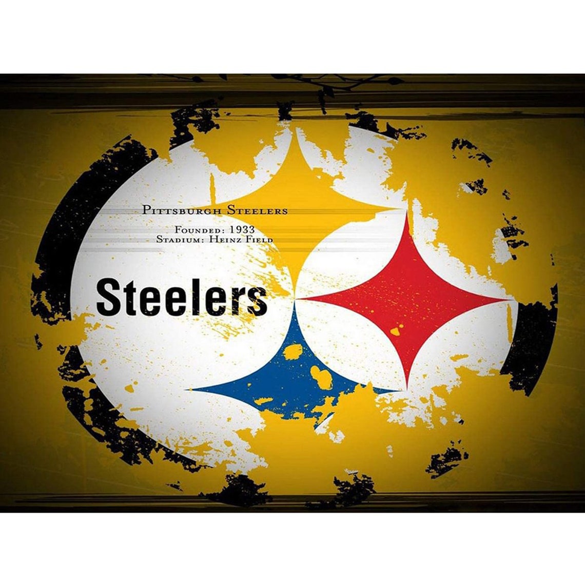 5D DIY Football Pittsburgh Steelers Round/square Drill Diamond Painting ...