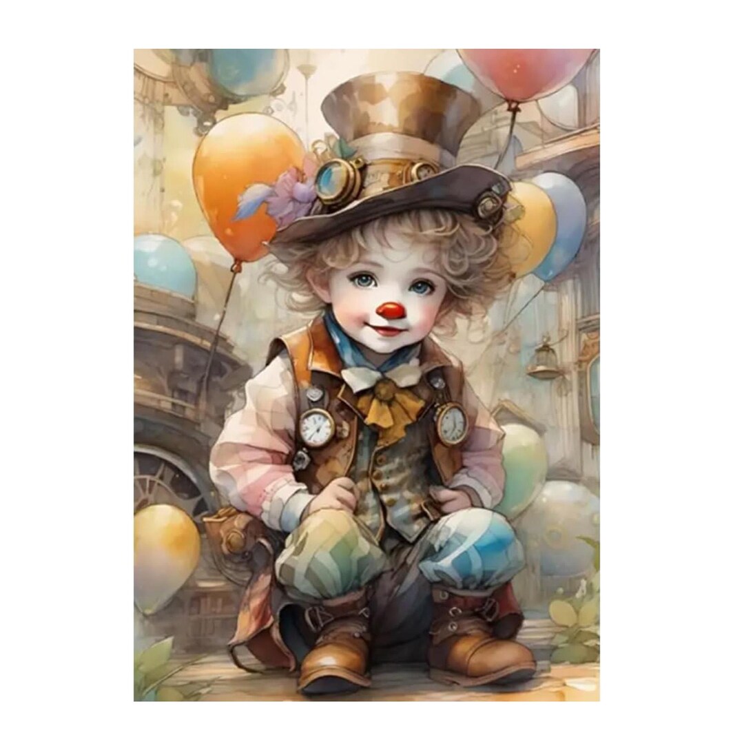 Clown Diamond Painting Kit: 5D DIY Mosaic Embroidery, Home Wall Decor ...
