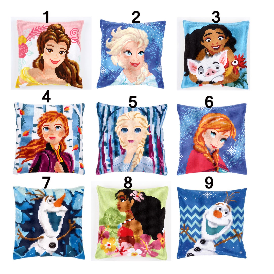 40x40cm Frozen Hook Pillow Set Crafts Embroidery DIY Crochet Handmade ...