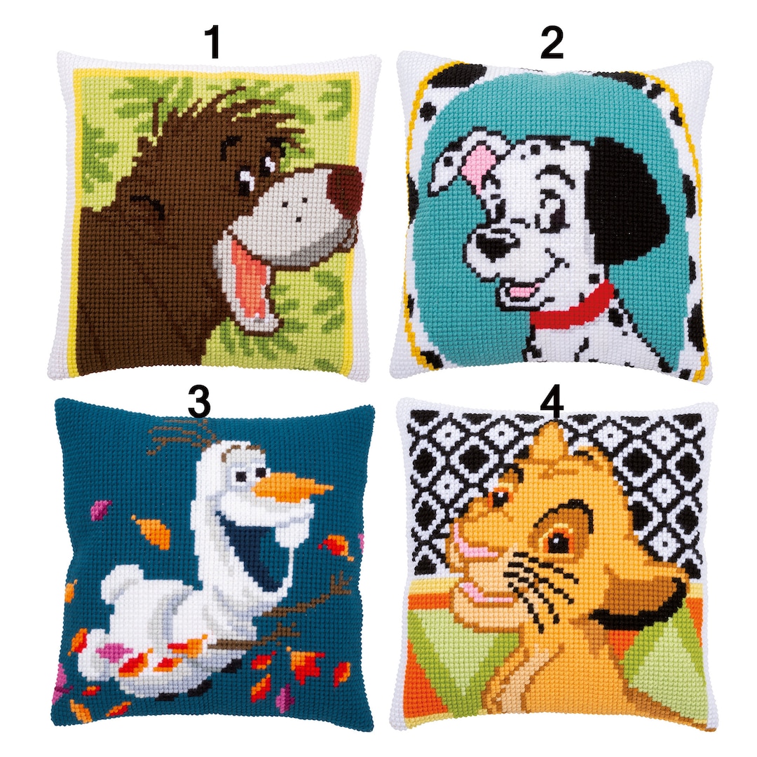 40x40cm Cartoon Lion King Hook Pillow Set Crafts Embroidery - Etsy