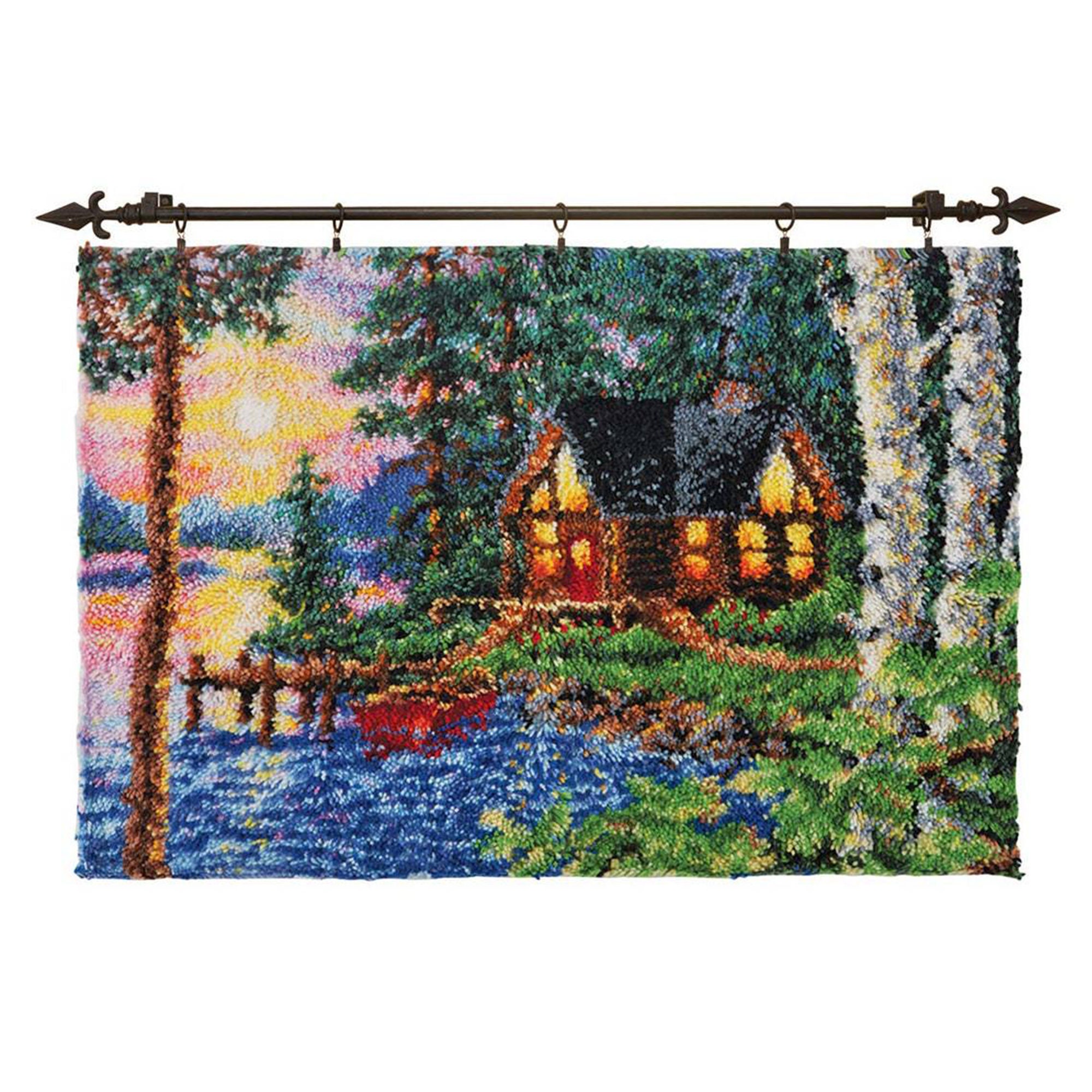 Riverside Cottage Kit Lock Hook Carpet Tapestry Kit Carpet Embroidery ...