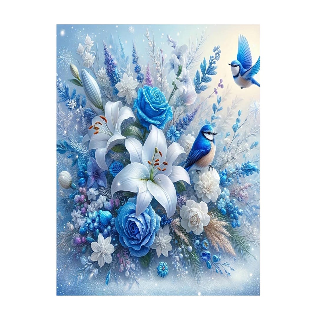 Birds and Flowers Diamond Art Kit: DIY Home Decor - Etsy