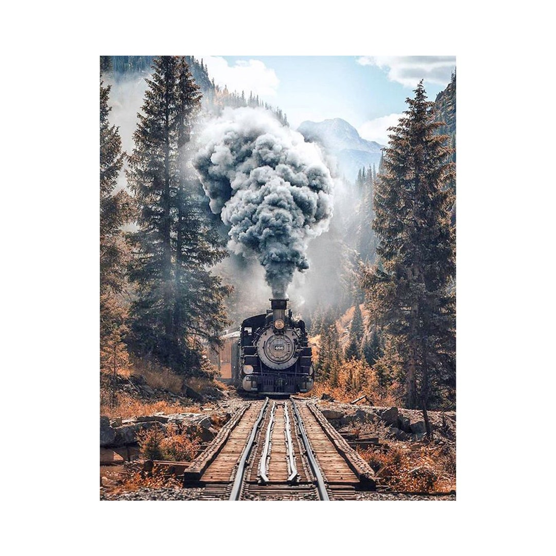 5D DIY Train Round/square Drill Diamond Painting Mosaic Picture ...