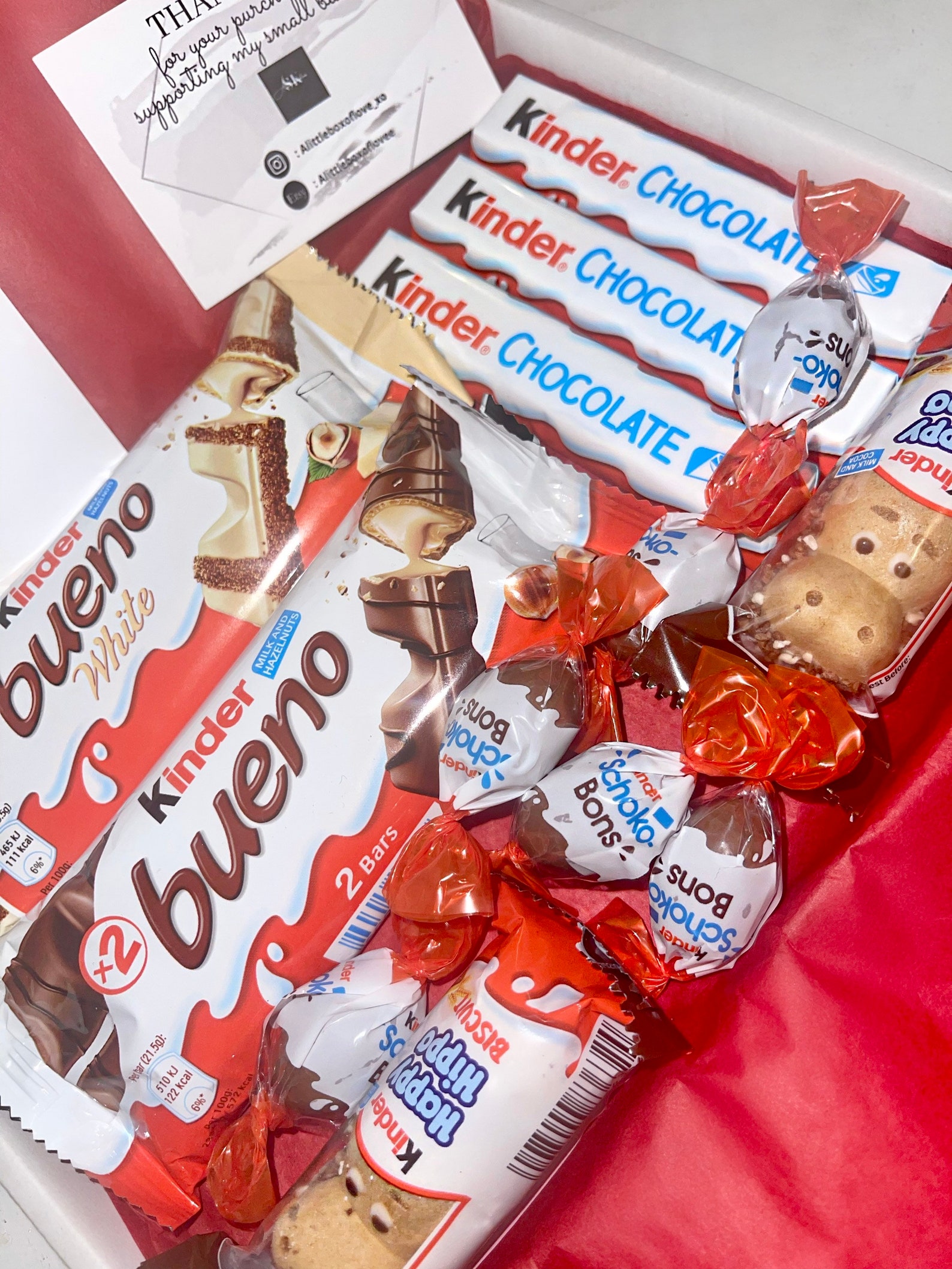 Kinder Bueno Chocolate Gift Box Hamper Golosinas con mensaje | Etsy
