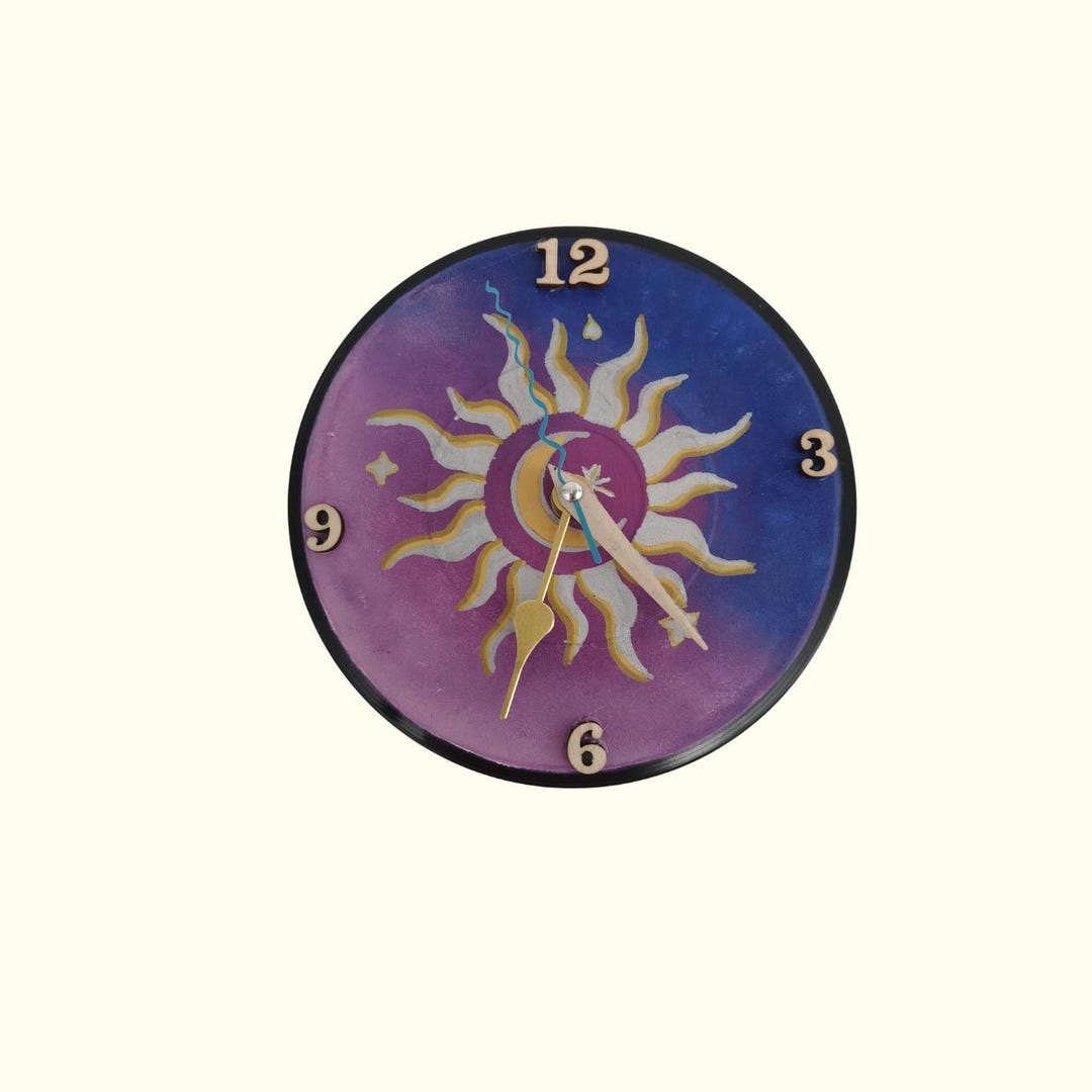 Pink Vs Violet Sky Vinyl Record Clock 12 Unique Wall Art for Dreamy ...