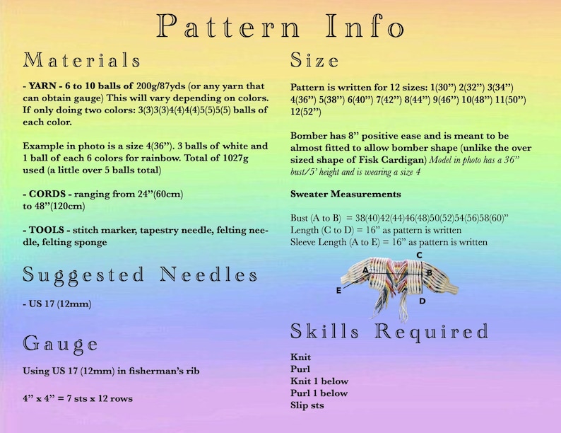 CHROMA BOMBER Two Tone Rainbow Colorwork Reversible Fisherman's Rib ...