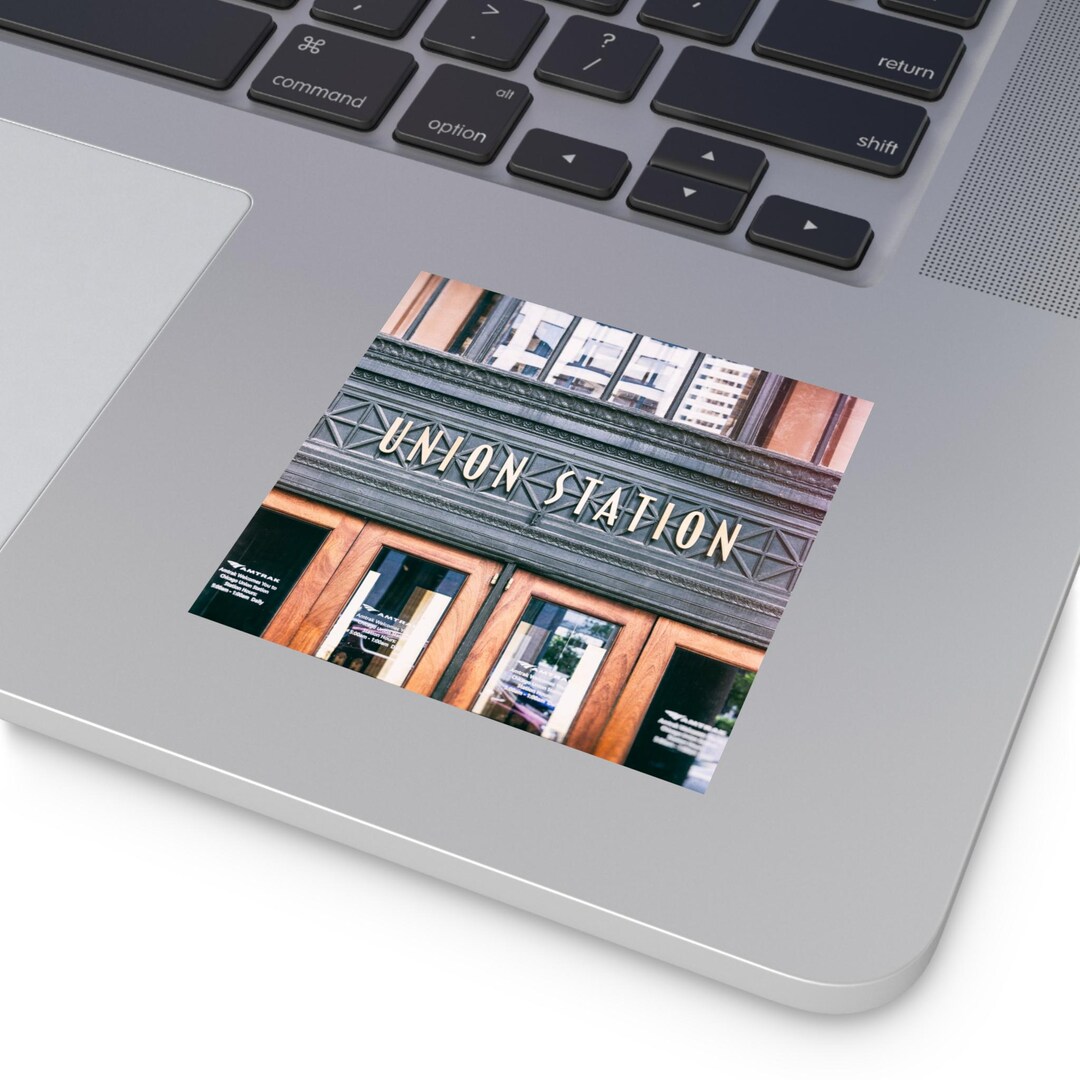 Union Station, Chicago Photo Square Vinyl Sticker | Architectural Train ...