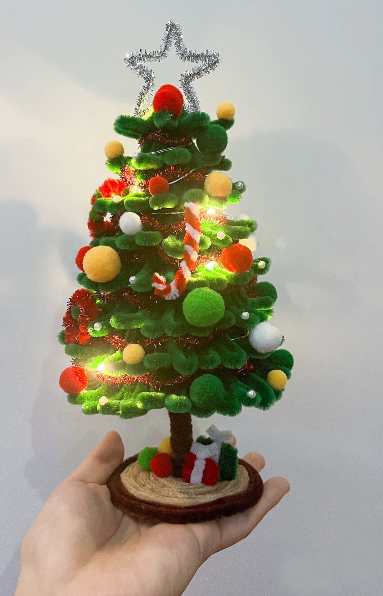 Mini Christmas Tree Night Lights Lamphand Knitted Christmas - Etsy UK
