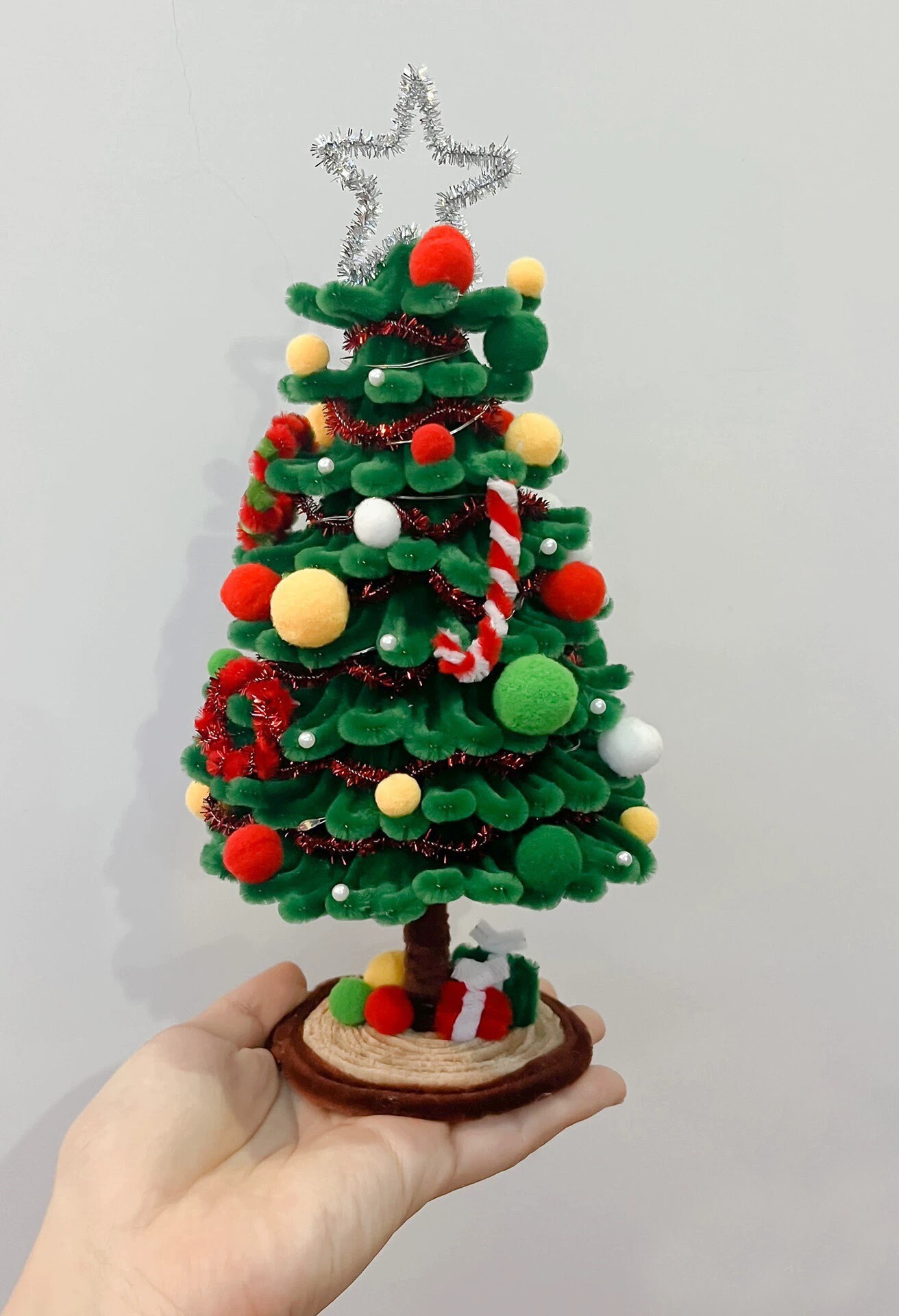 Mini Christmas Tree Night Lights Lamphand Knitted Christmas - Etsy UK