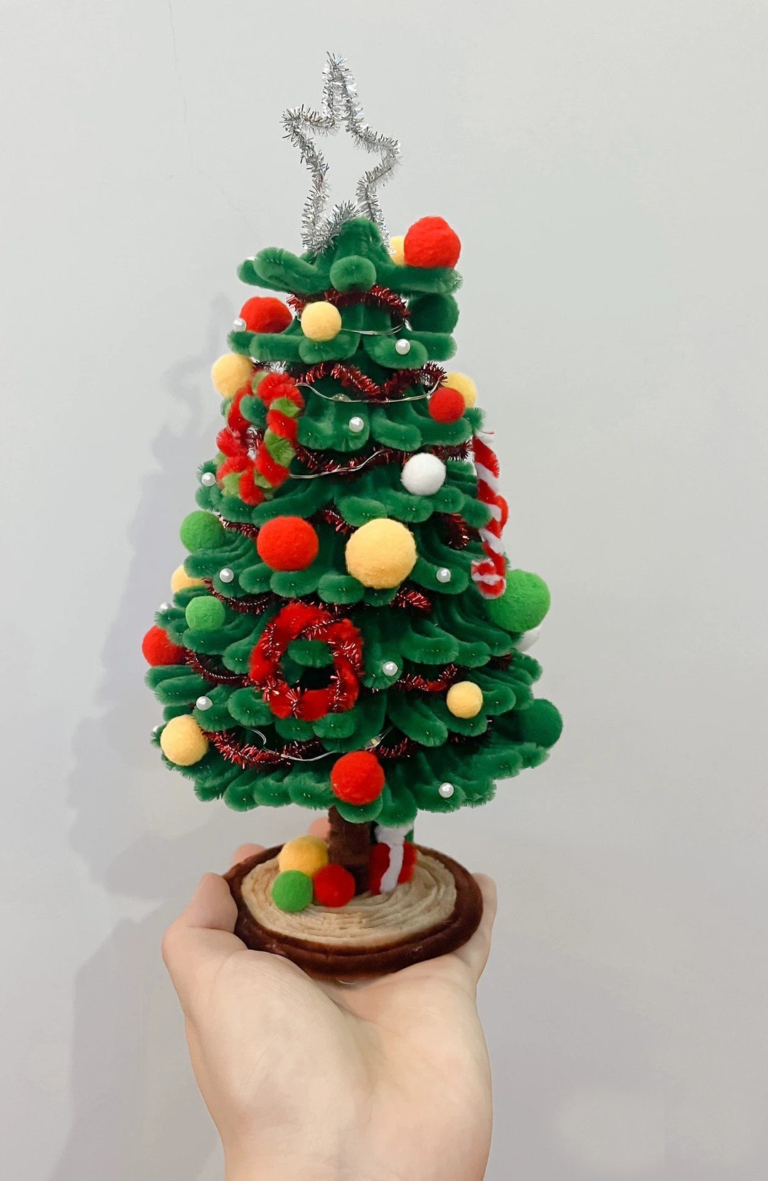 Mini Christmas Tree Night Lights Lamphand Knitted Christmas - Etsy UK