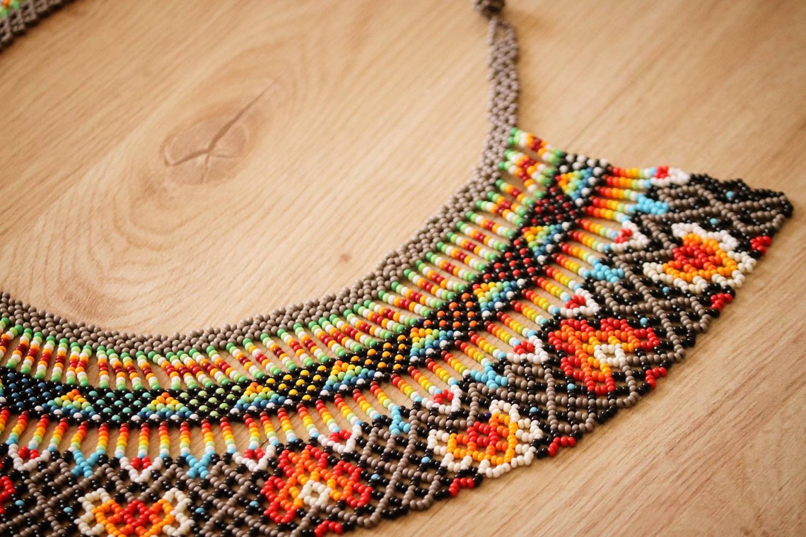 Collar bead Necklace Embera Chamí From Colombia - Etsy