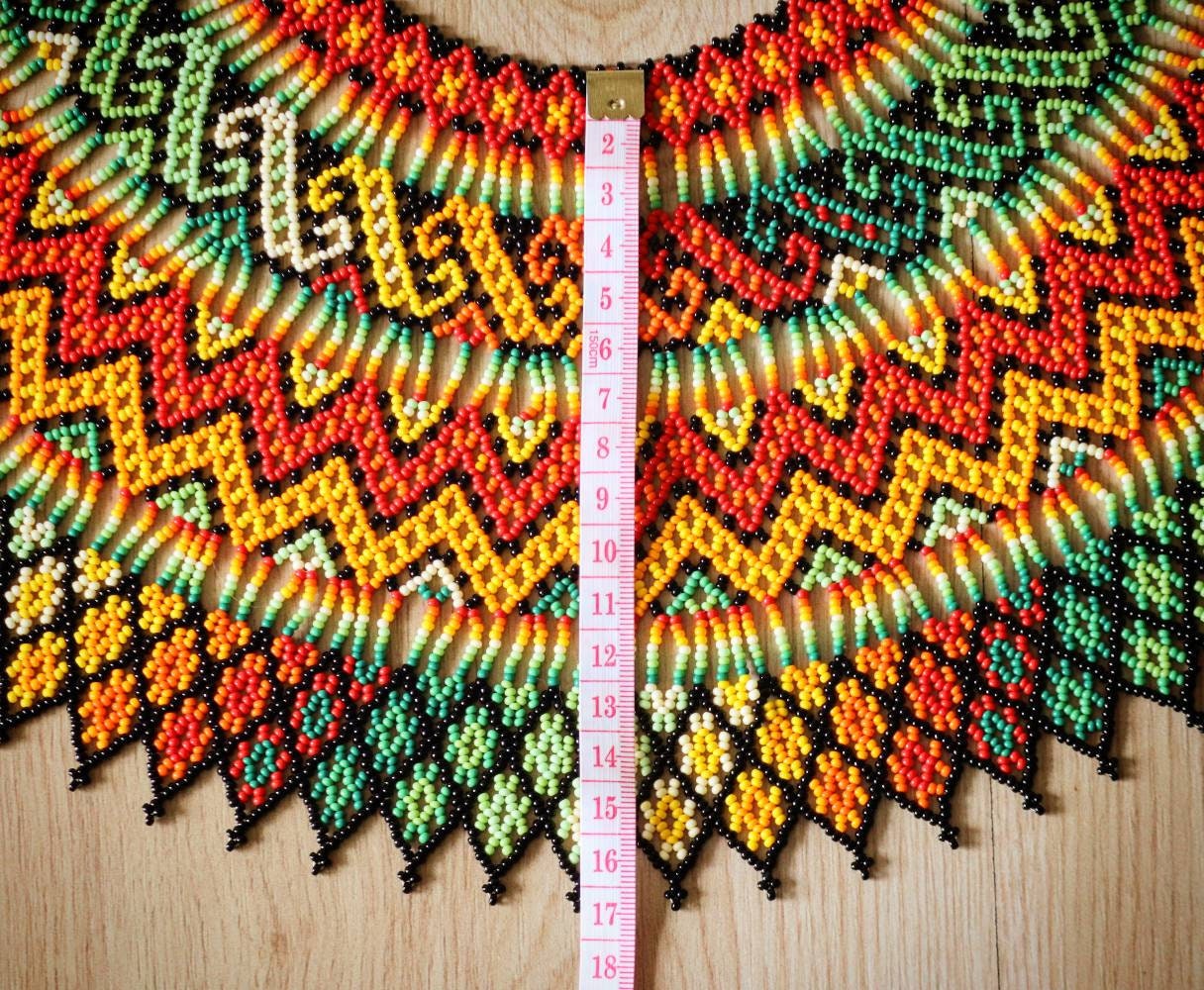 Collar bead necklace Embera Chamí from colombia - Etsy México
