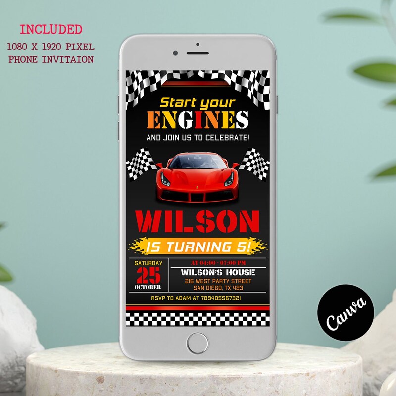 Ferrari Invitation - Etsy