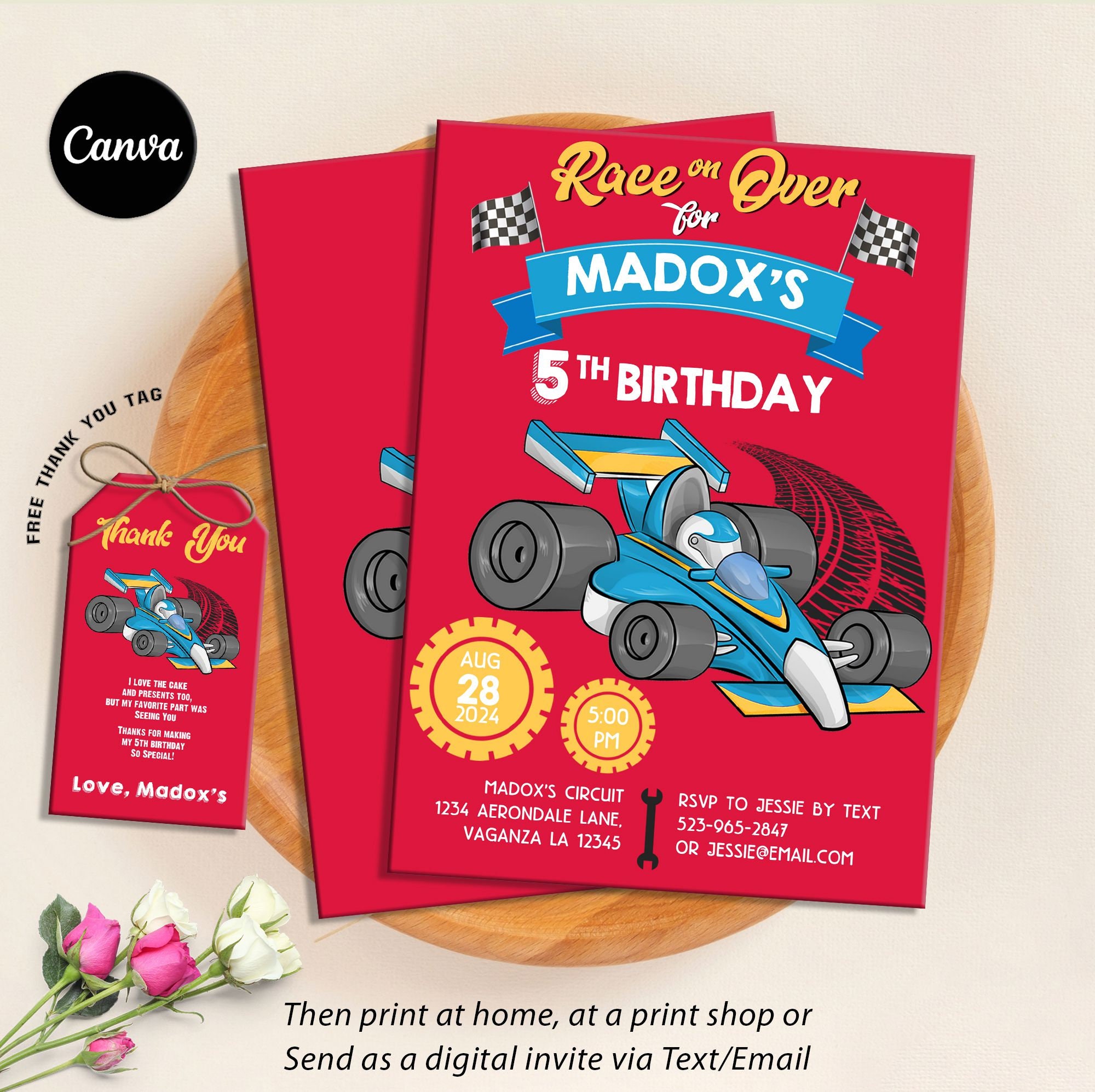 Race Car Invitation Race Car Birthday Invitation Car Party - Etsy