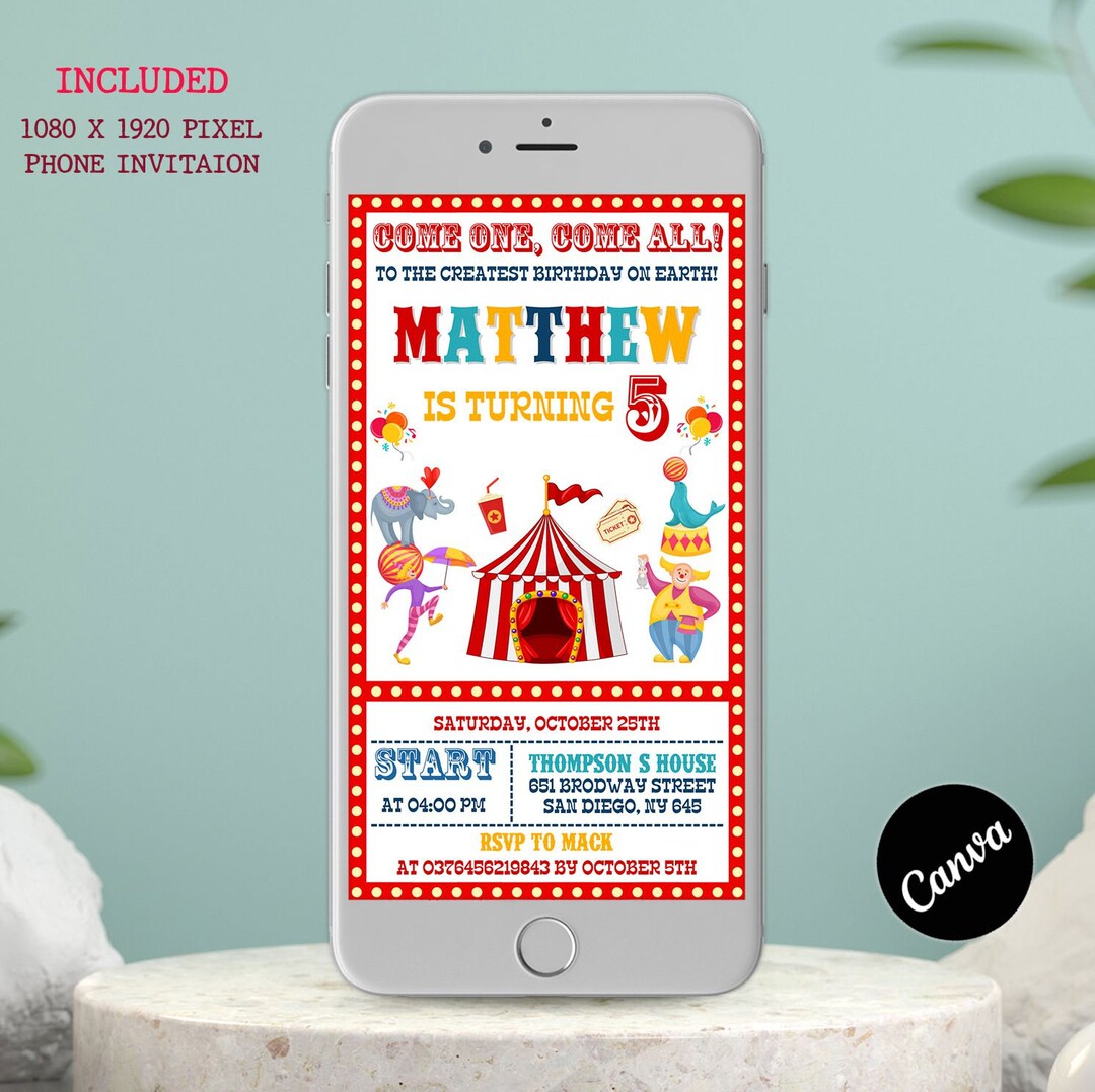 Carnival Electronic Invitation, Carnival Birthday Party Invitation ...