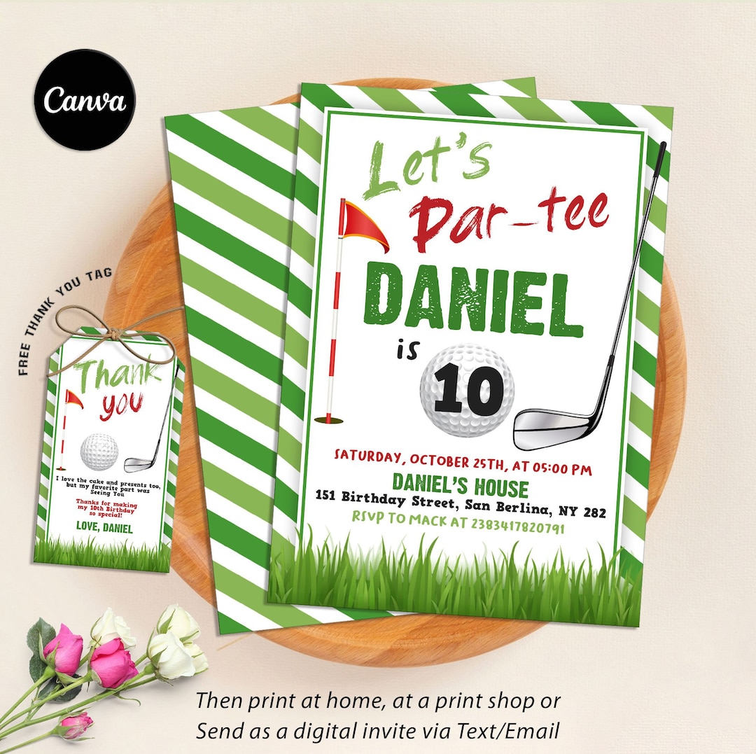 Golf Birthday Invitation, Golf Birthday Party,let's Par Tee Birthday ...