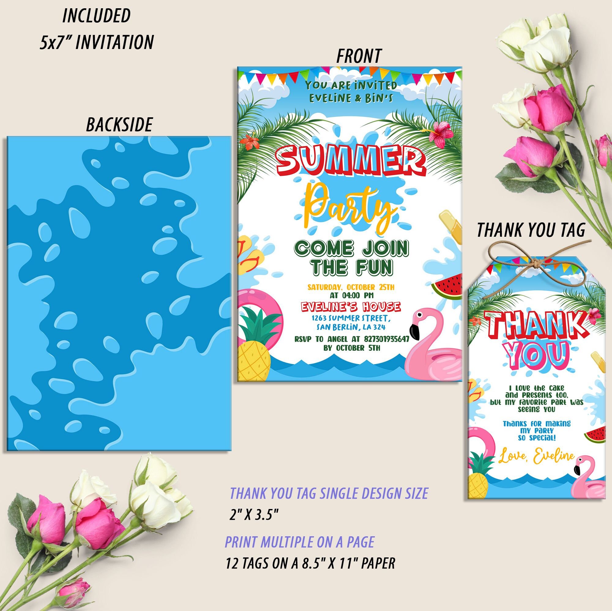 Editable Pool Invitation Pool Birthday Party Invitation - Etsy