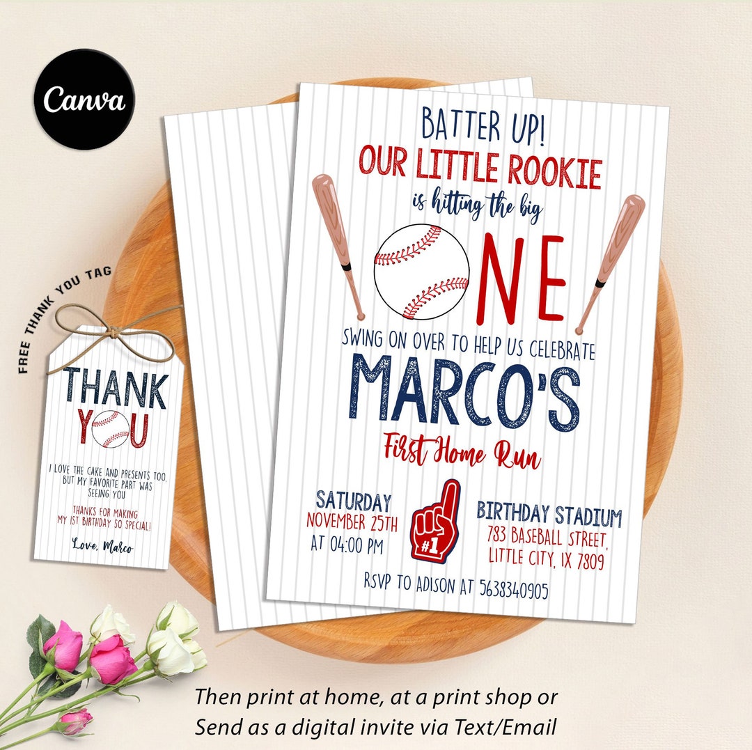 Editable Baseball Birthday Invitation, Baseball Invites, Instant ...