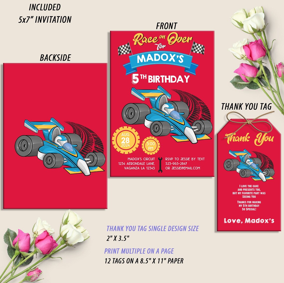 Race Car Invitation Race Car Birthday Invitation Car Party - Etsy