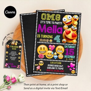 Emoji Invitation, Emoji Party, Emoji Birthday Invitation, Emoji ...