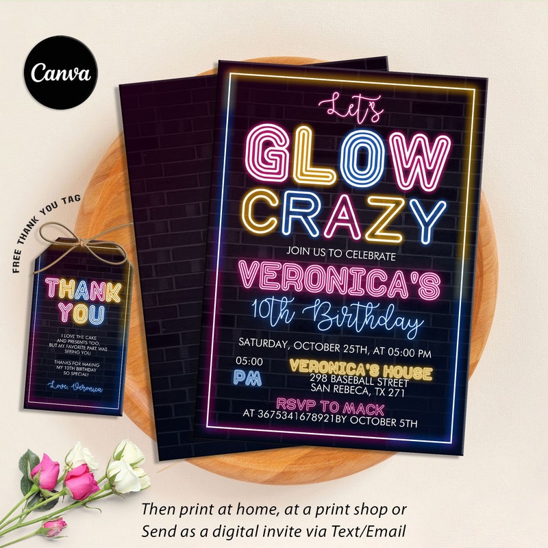 Glow Invitations - Etsy