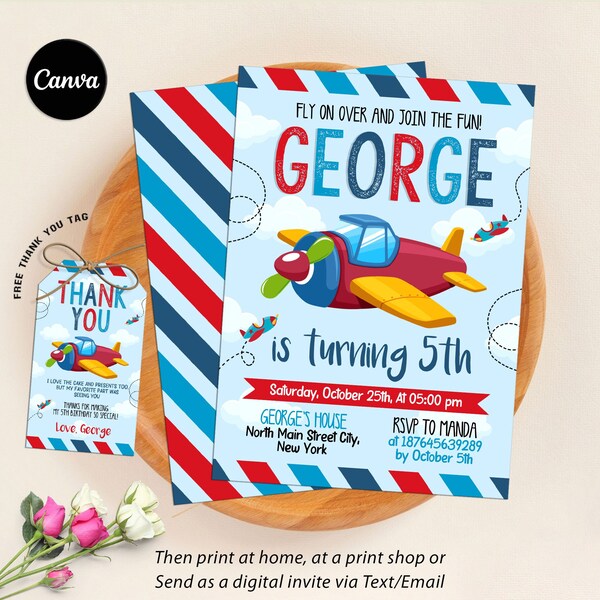 Airplane Invitation - Etsy