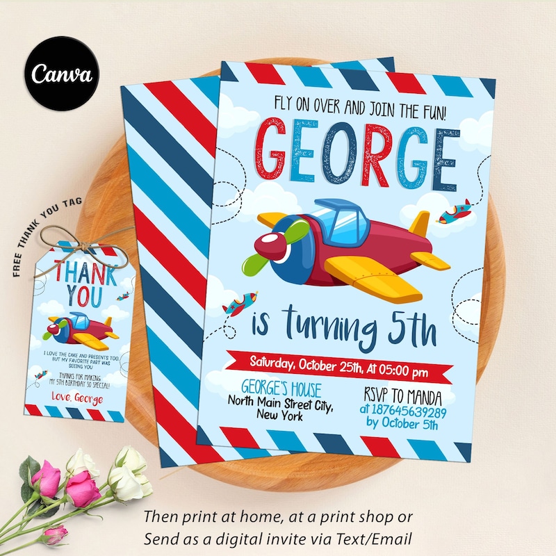 Airplane Invitation - Etsy