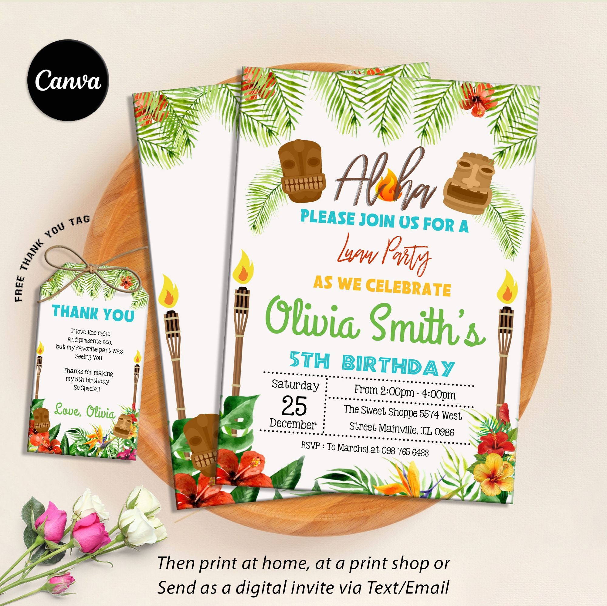 Aloha Luau Invitation Luau Birthday Invitation Luau Party - Etsy