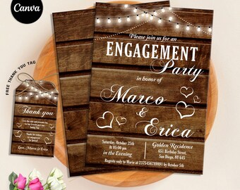 Rustic Engagement Invitation, Engagement Party Invitation, Engagement ...