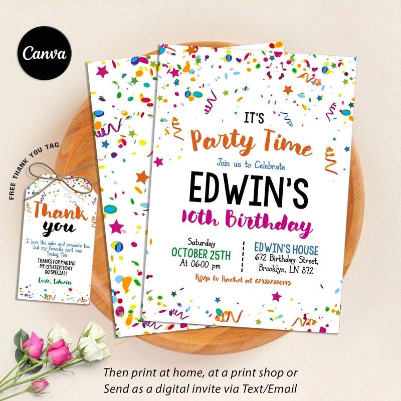 Confetti Invitation - Etsy