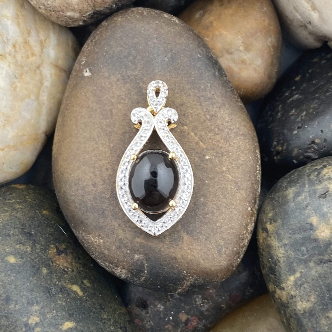 Smoky Quartz Cabochon Pendant 465 - Etsy